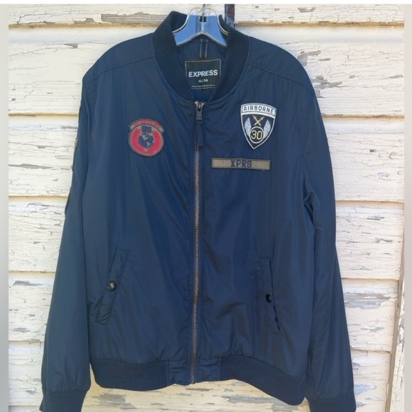 Express | Jackets & Coats | Express Mens Airborne Flight Patches Bomber ...